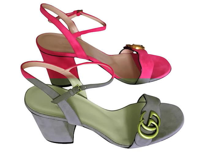 Gucci Marmont sandals Pink Suede ref.881102 - Joli Closet
