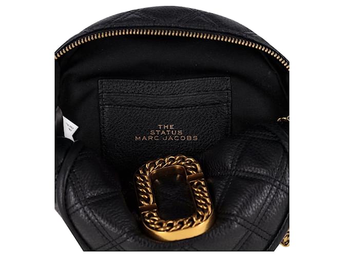 Marc Jacobs Status Quilted Round Crossbody Bag in Black Leather ref ...