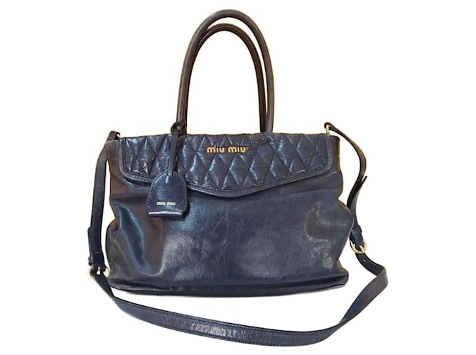 Miu Miu Shopping Blue Leather ref.968203 - Joli Closet