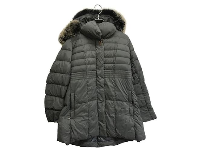 BALMAIN Blue Fox Fur Down Coat Grey Nylon ref.987889 - Joli Closet