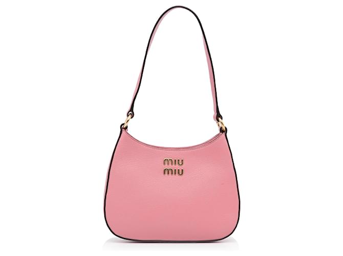 Miu Miu Pink Madras Shoulder Bag Leather Pony-style calfskin ref.1036408 - Joli Closet