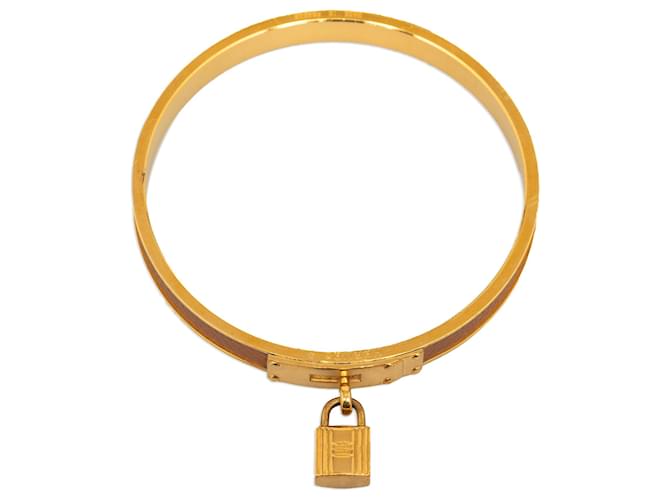 Hermès Hermes Gold Kelly Lock Bangle Golden Metal Gold-plated ref ...