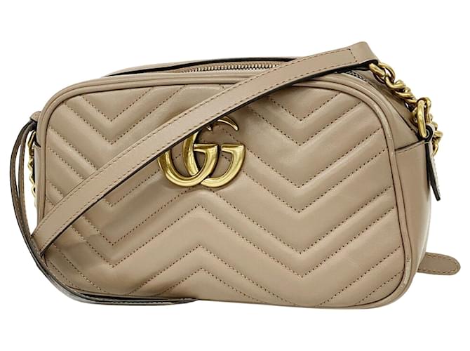 Gucci Marmont PM Shoulder bag Beige Leather ref.1211502 - Joli Closet