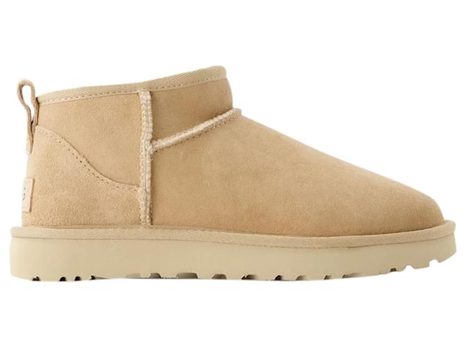 W Classic Ultra Mini Ankle Boots - UGG - Leather - Sand Brown ref ...