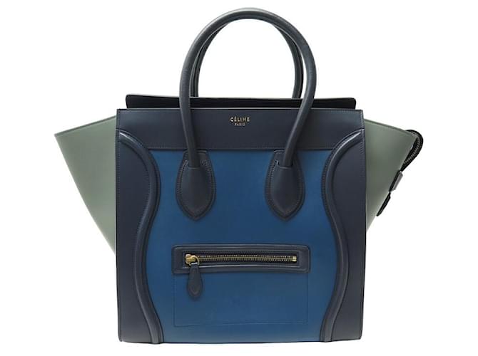 Céline NEW CELINE LUGGAGE MEDIUM TRICOLOR BLUE LEATHER HAND BAG ...