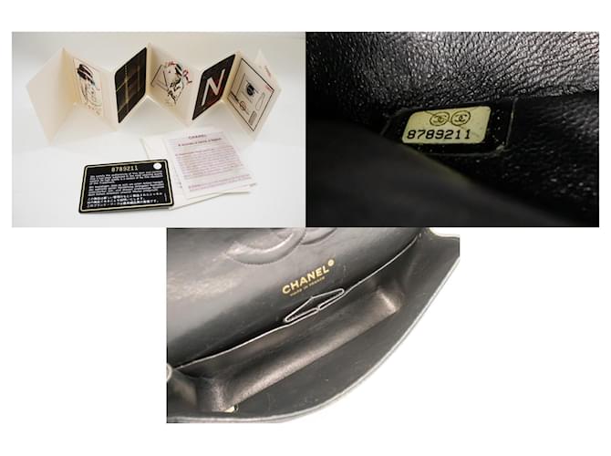 CHANEL Caviar Classic lined Flap 10" Chain Shoulder Bag Black Leather ...