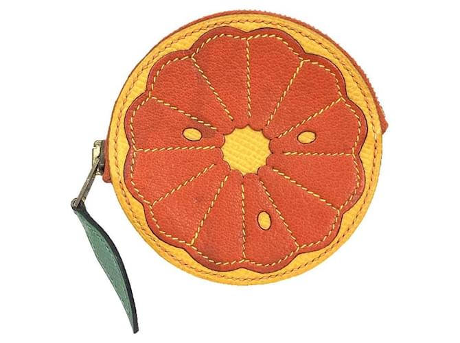 Hermès Hermes Orange Tutti Frutti Coin Case Diamond ref.1488441 - Joli ...
