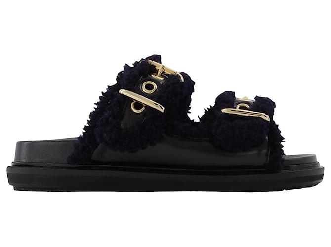 Marni Fussbett Slides in Black Leather ref.1530244 - Joli Closet