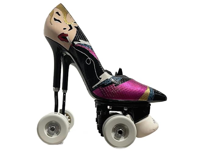 SAINT LAURENT Heels T.EU 40 Exotic leathers Black ref.1620247 - Joli Closet