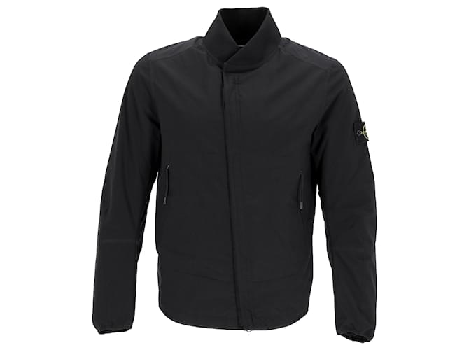 Stone Island Soft Shell-R Bomber Jacket in Black Nylon Polyamide ref ...