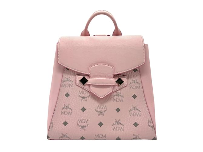 MCM Leather Backpack in Gray and Light Pink Brown ref.1624848 - Joli Closet