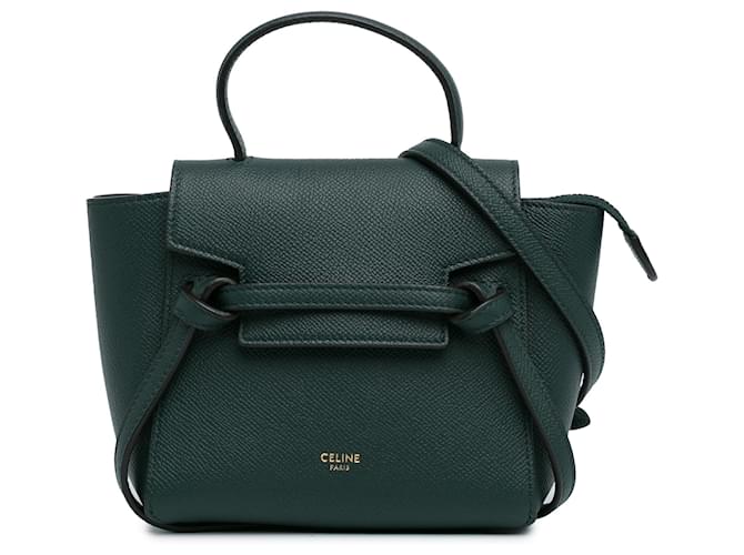 Céline Celine Green Pico Belt Bag Dark green Leather Pony-style ...