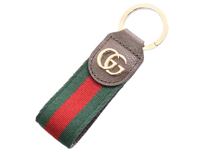 GUCCI Ophidia Sherry Line Keychain Brown Multiple colors Leather Cloth ...