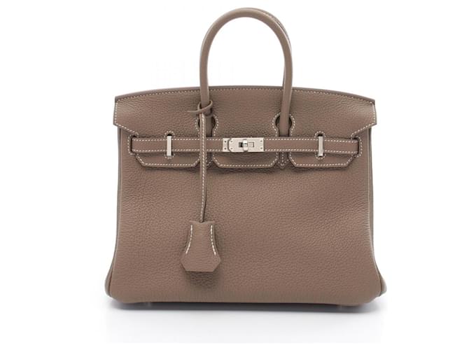Hermès Hermes Birkin 25 Etoupe Handbag Beige Taupe Leather ref.1750625 - Joli Closet