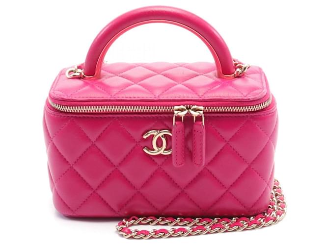 Chanel Matelasse Vanity Shoulder Bag Pink Leather ref.1753683 - Joli Closet