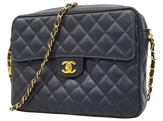 Chanel Camera Navy blue Leather ref.1755116 - Joli Closet