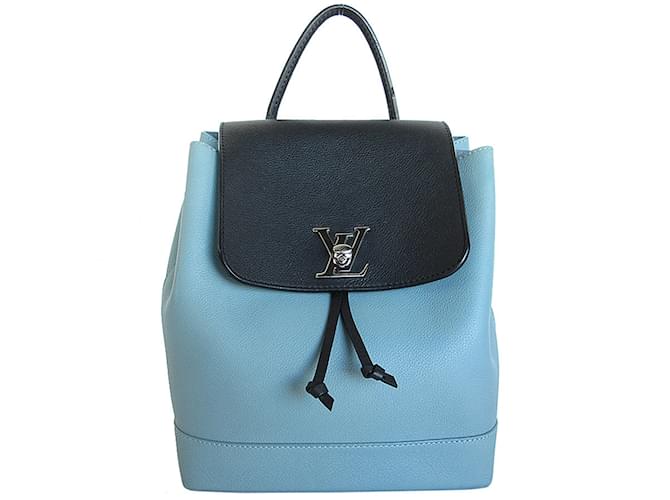 Louis Vuitton Lock Me Leather Backpack Black Blue ref.1860826 - Joli Closet