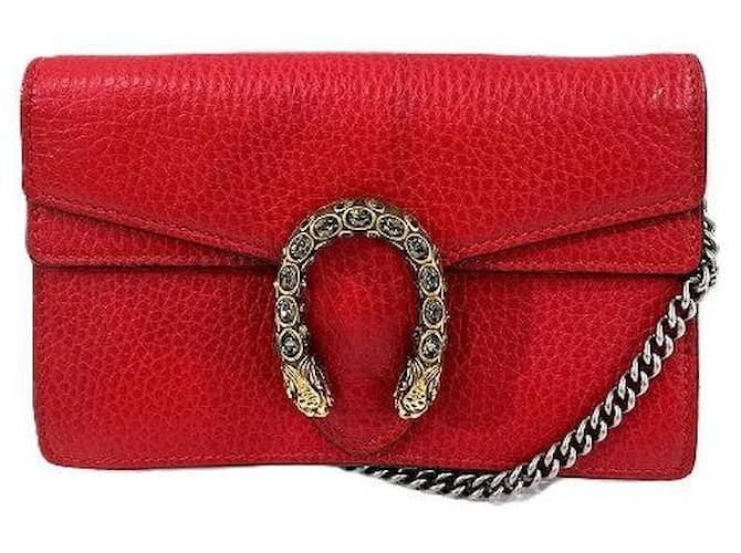 Gucci Dionysus Super Mini Bag 476432 Red Leather ref.1869595 - Joli Closet