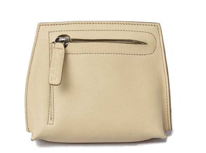 Loewe Leather Coin Case Ivory White ref.1889905 - Joli Closet