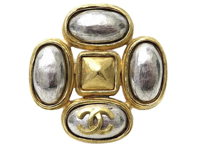 Chanel Coco Mark Stone Brooch 97A Gold Golden Metallic Metal ref ...