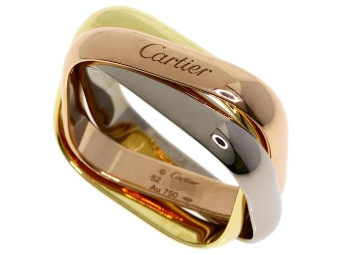 Bague coussin Trinity de Cartier Or blanc Or jaune Or rose Doré ref ...