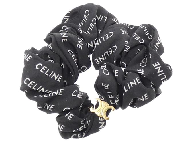 Céline Celine Silk Scrunchie Black Golden ref.2005589 - Joli Closet