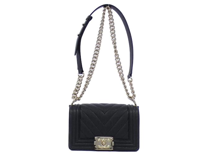Chanel Boy Line 67085 Shoulder Bag Black Leather ref.2016368 - Joli Closet