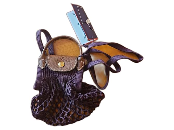 Longchamp Net folding Dark purple Cloth ref.2074242 - Joli Closet