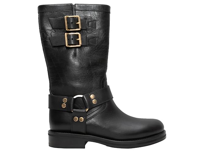 Céline CELINE Boots T.EU 37 Leather Black ref.2077659 - Joli Closet