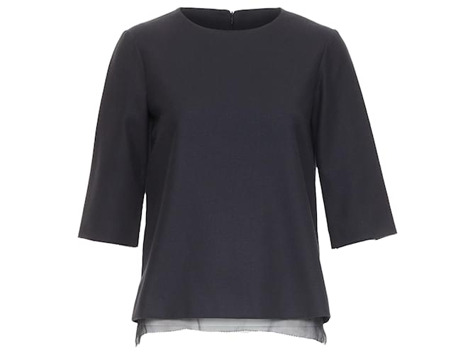 The Row black sheer boxy top Wool ref.2082375 - Joli Closet