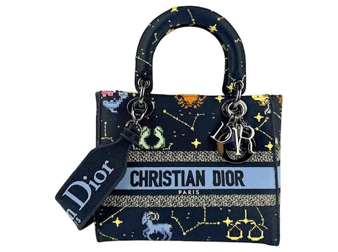 Christian Dior Lady Delight Canvas Shoulder Bag Black Multiple colors ...
