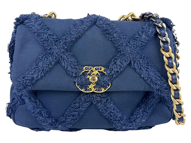Chanel Chanel 19 Navy blue Cloth ref.2137889 - Joli Closet