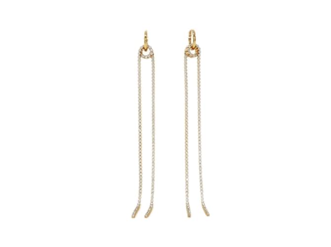 Céline Celine Clear and Gold Drop Earrings Golden ref.2147212 - Joli Closet