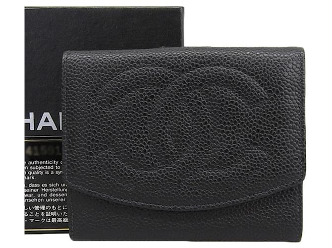 Chanel Coco Mark Compact Wallet Black ref.2157666 - Joli Closet