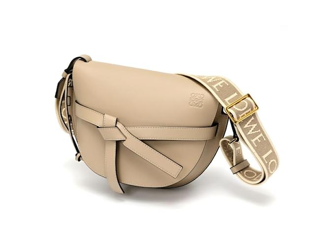 Loewe Gate Dual Bag Small Shoulder Sand Leather Cloth ref.2166043 ...