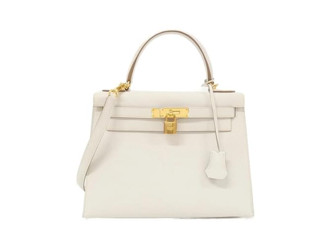 Hermès Hermes Kelly 28cm Handbag Cream Leather ref.2176600 - Joli Closet