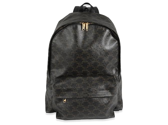 Céline Celine Brown Canvas Medium Triomphe Backpack Cloth ref.2202611 ...