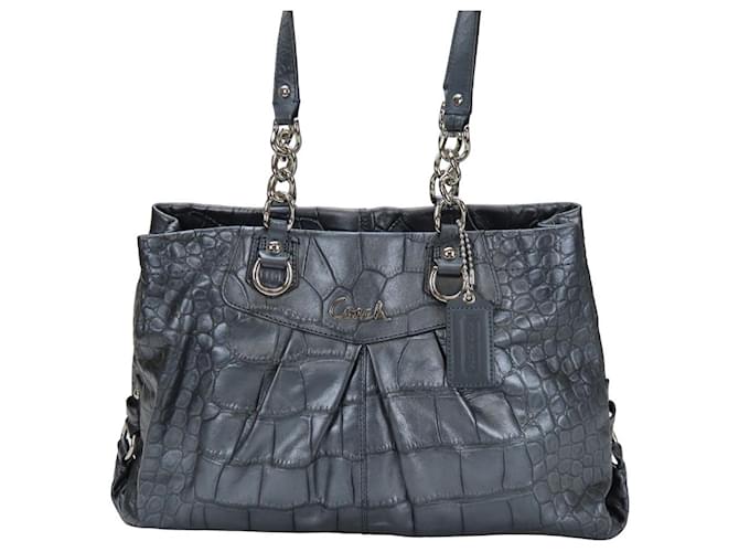 Coach F17661 Leather Tote Bag Grey ref.2208216 - Joli Closet