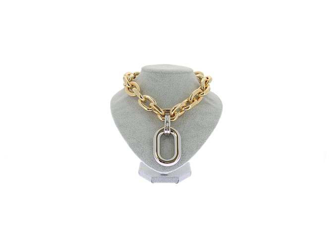 Paco Rabanne Collier doré/argent "XL Link" Golden Metal ref.2211933 ...