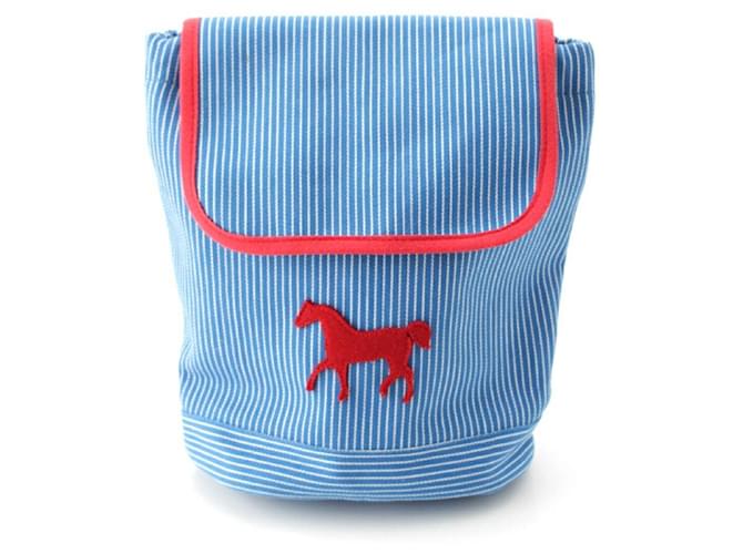 Hermès Hermes Cotton Canvas Backpack Blue Cloth ref.2215505 - Joli Closet