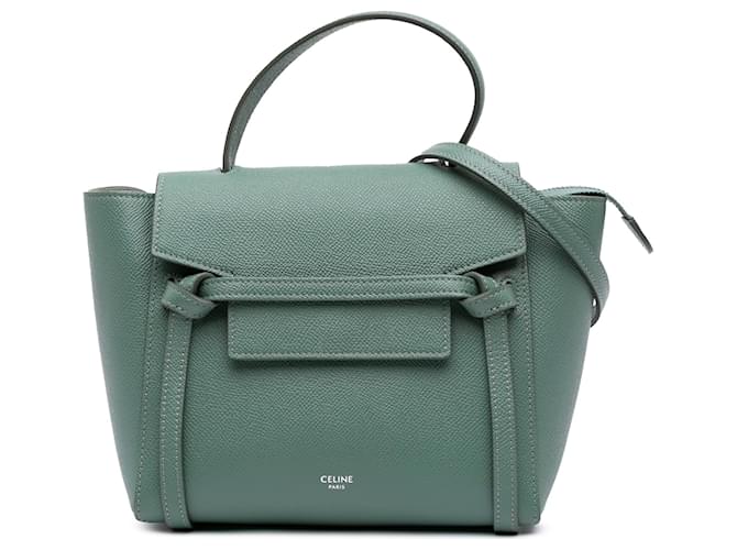 Céline Celine Green Nano Grained Calfskin Belt Bag Light green Leather ...
