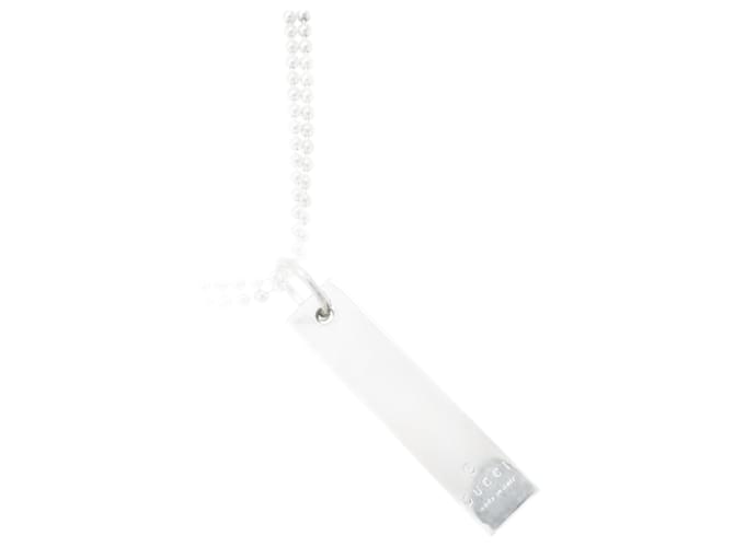 Gucci Logo Bar Silver 925 Necklace Silvery Metallic Metal ref.2310568 ...