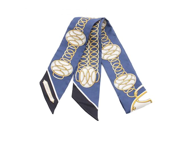 Hermès Hermes Twilly Lift Profile Scarf Multiple colors Navy blue Silk ...