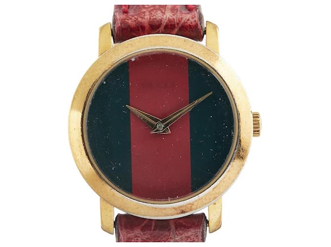 Gucci 2200L Stainless Steel Golden Leather Metal ref.2384683 - Joli Closet