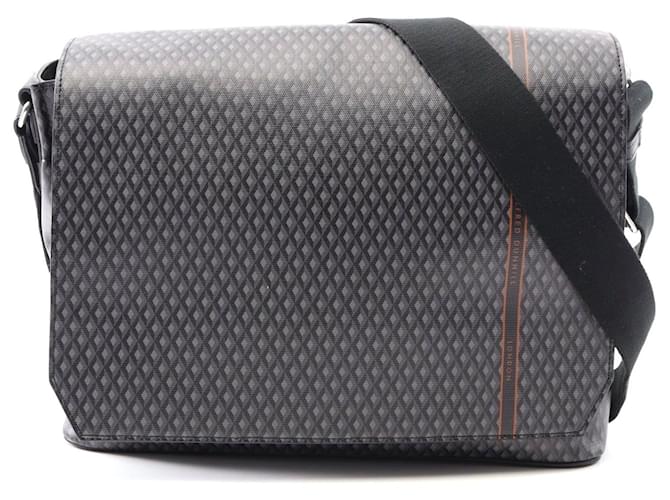 Alfred Dunhill Sac à épaule en cuir Engine Turn de Dunhill Toile Noir ...