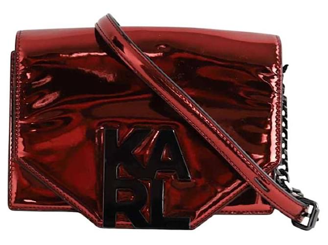 Karl Lagerfeld Red leather shoulder bag ref.2465207 - Joli Closet