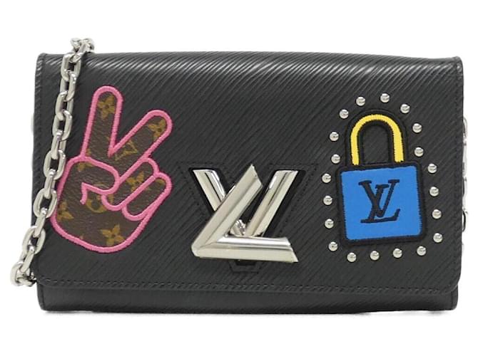 Louis Vuitton LV Stories Epi Chain Wallet Black Leather ref.2465901 ...