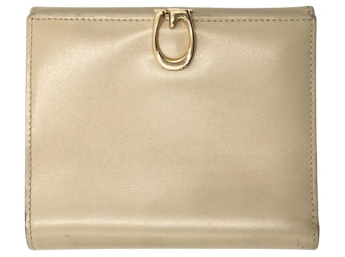 Gucci Leather G Clip Compact Wallet Brown Beige ref.2466421 - Joli Closet