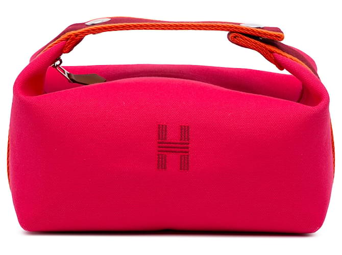 Hermès Pink Small Canvas Bride A Brac Case Dark red Cloth Cloth ref ...