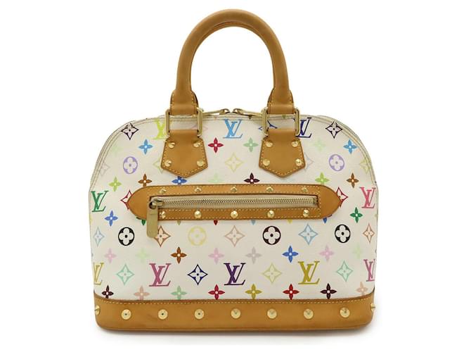 Louis Vuitton Alma Handbag White Cloth ref.2472659 - Joli Closet